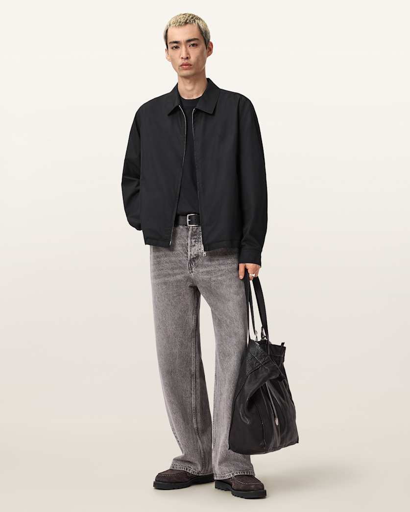 Trey Black Ramskull Pointed Collar Jacket Jet Black | ALLSAINTS US